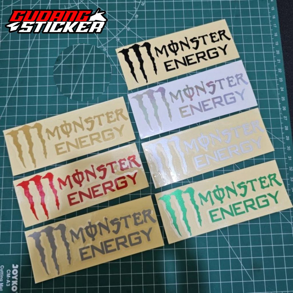 Jual Sticker monster energy tulisan dan logo cutting sticker reflective ...