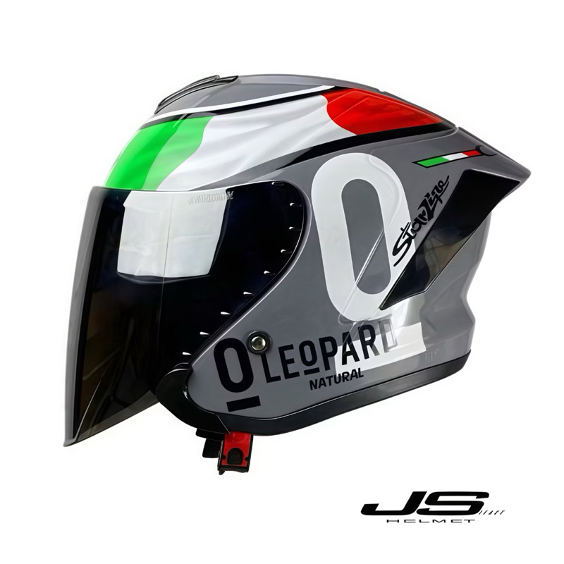 Jual Helm JS ARMOR Half Face Motif Leopard TERBARU Kaca Silver SNI ...