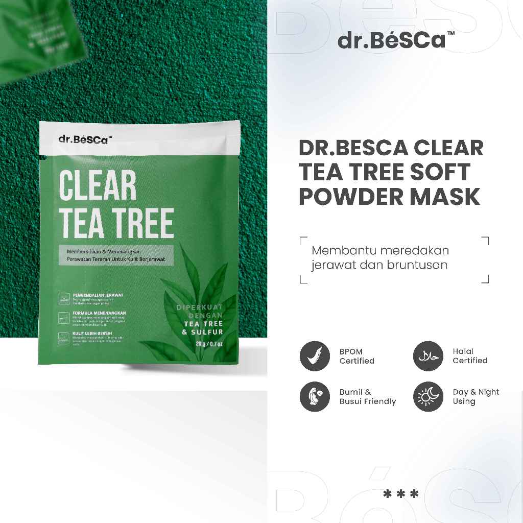 Jual dr. BeSCa Tea Tree Soft Powder Mask | Shopee Indonesia