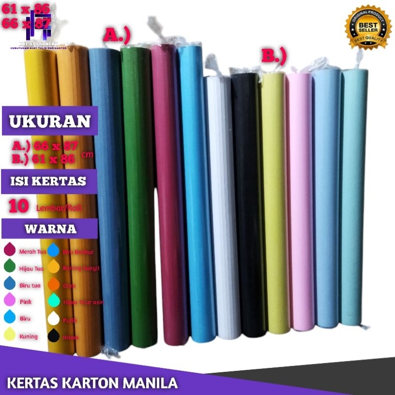 Jual Kertas Karton Manila Bc/Kertas Manila Isi 10 Lembar | Shopee Indonesia