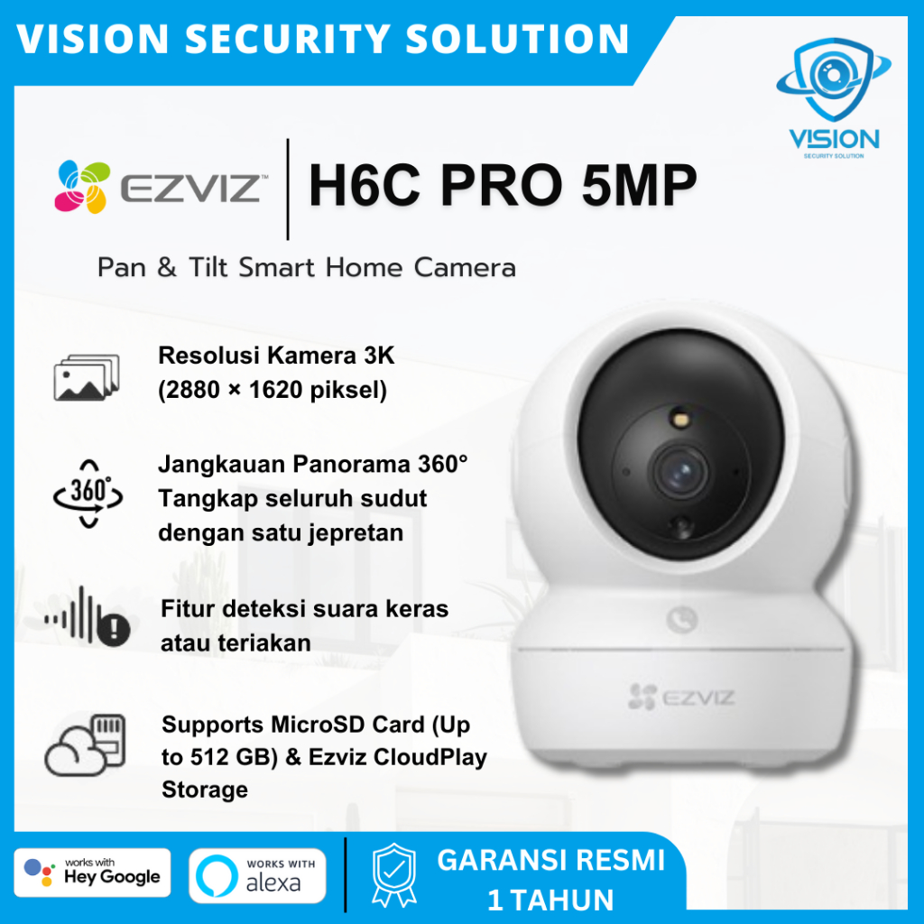 Jual Cctv Ezviz H6C Pro 2MP/5MP Kamera Cctv Indoor Colorvu Two Way Talk ...