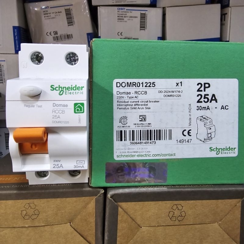 Jual ELCB/RCCB 2P 25A 30MA DOMR01225 DOMAE SCHNEIDER | Shopee Indonesia