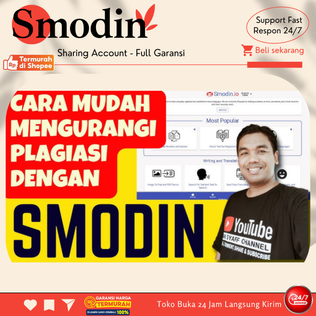 Jual Smodin Premium ⌇ Smodin Pro ⌇ Smodin Unlimited | Shopee Indonesia