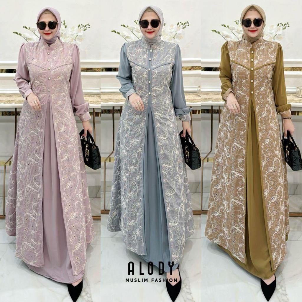 Jual Azevi Dress Dress Katun Bordir Bolong Katbol By Alody Gamis Pesta ...
