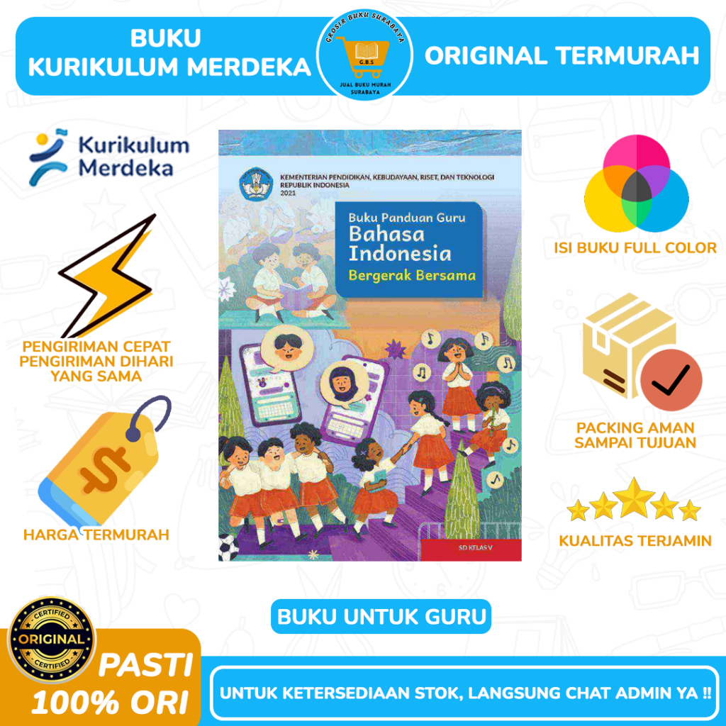 Jual Buku Panduan Guru Bahasa Indonesia Kelas 5 SD - Buku Paket Kumer - Kurikulum Merdeka ...