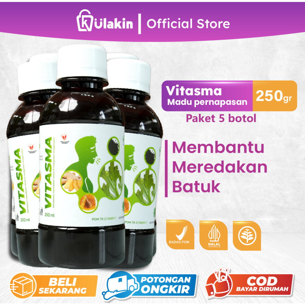 Jual VITASMA Paket 5 Botol Membantu Keluhan Batuk, dan Keluhan ...