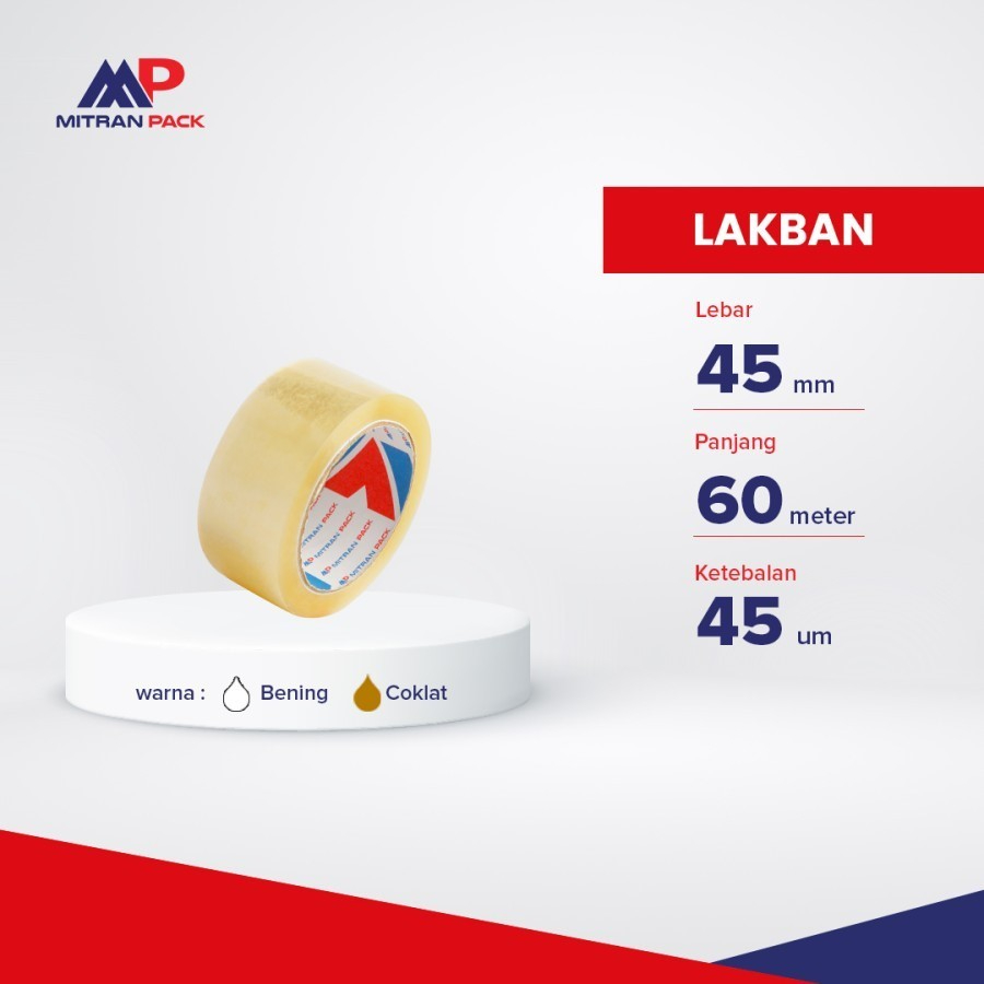 Jual 1 Slop isi 6 Roll Lakban Mitran Pack Bening Ukuran 45mm x 60 meter | Shopee Indonesia