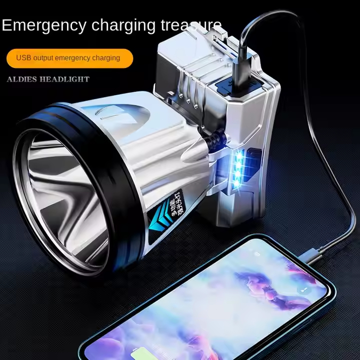 Jual Senter Kepala Super Terang 2IN1 | POWERBANK + LED | Lampu Headlamp Outdoor LED 300W | USB ...