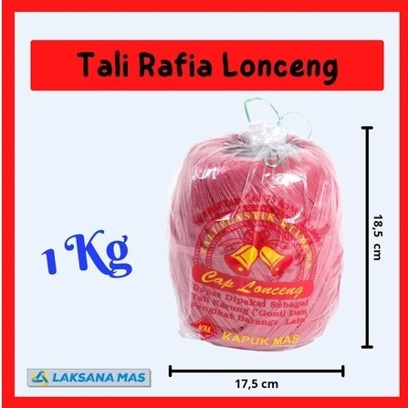 Jual Tali Rafia Plastik Laksanamas Merek cap Lonceng Warna Merah/Biru ...