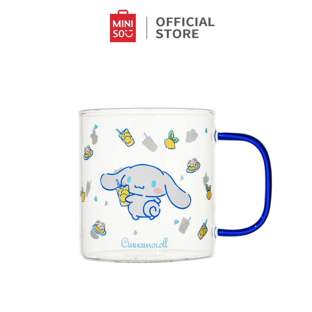 Jual Miniso x Sanrio characters Glass Cup with Colored Handle 420mL ...
