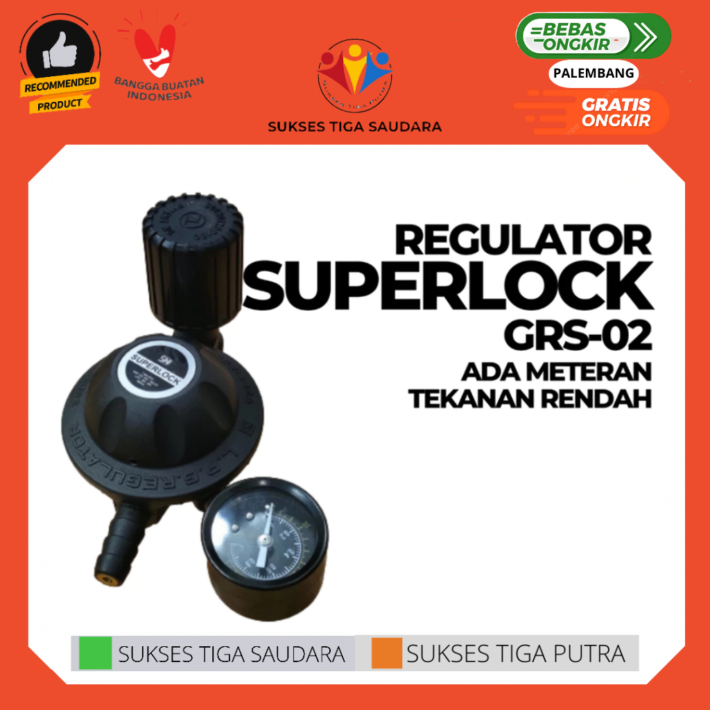 Jual GAS REGULATOR SUPERLOCK GRS 02 GASCOM DENGAN METERAN TEKANAN ...
