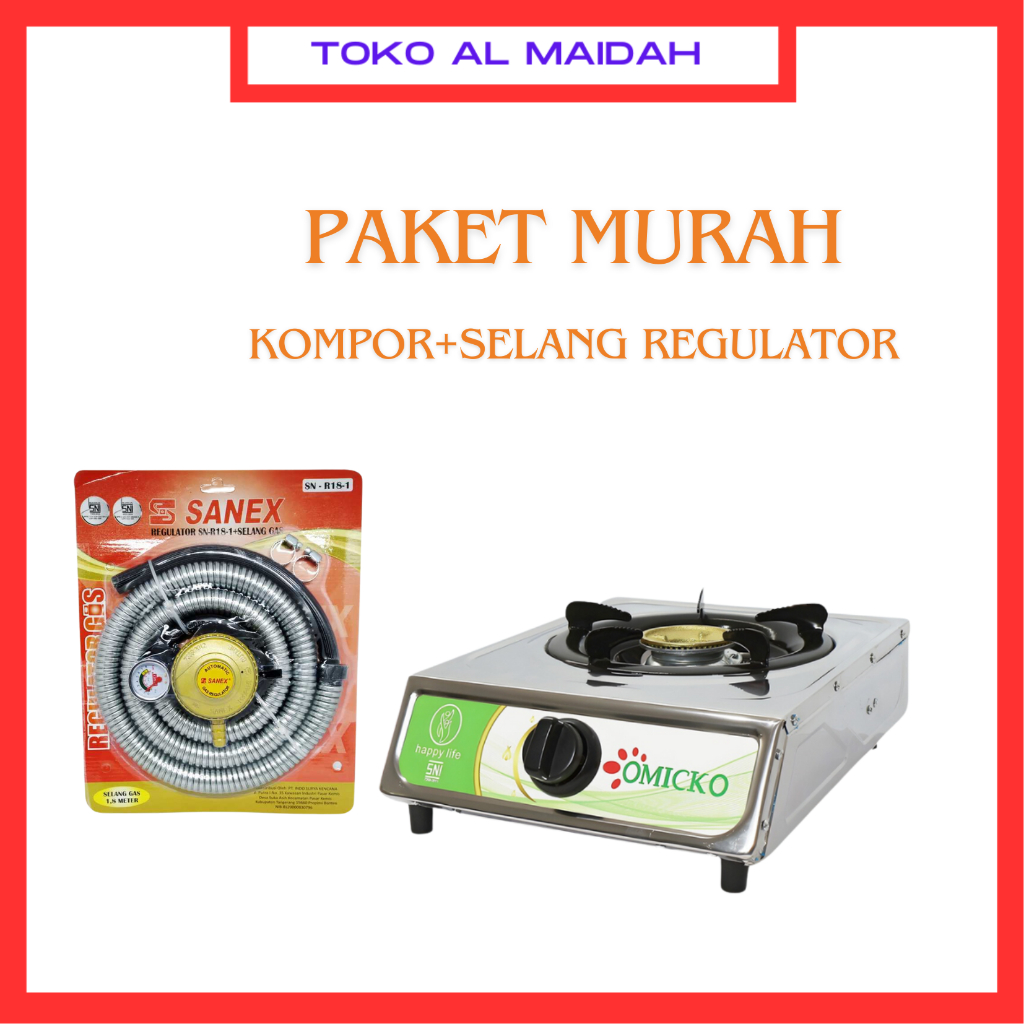 Jual KOMPOR GAS OMICKO 1 TUNGKU STAINLESS API BIRU/KOMPOR GAS 1 TUNGKU | Shopee Indonesia