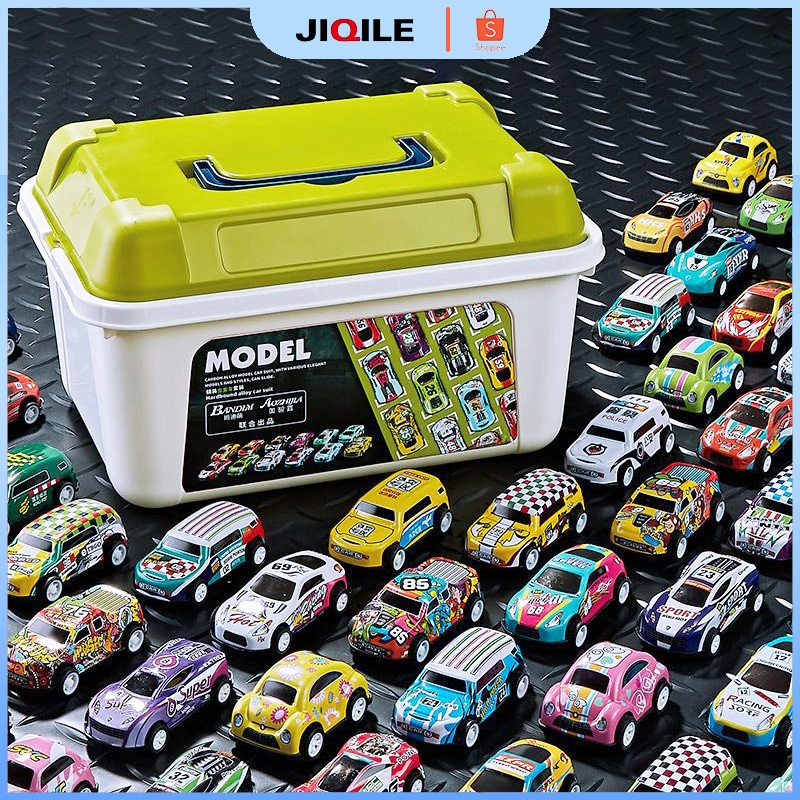 Jual JIQILE 20/30/52 PCS + BOX Mainan Pullback Mobil Mini Anak Murah ...