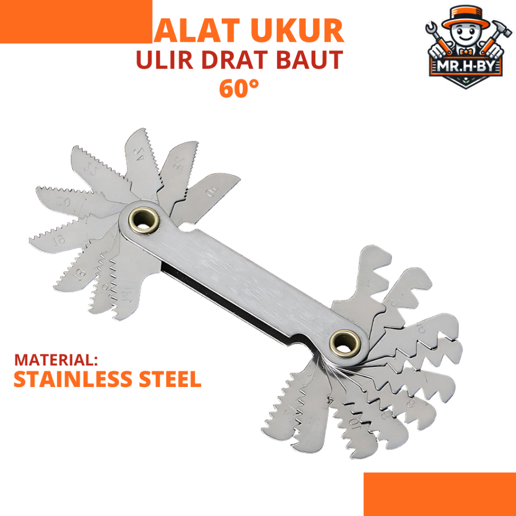 Jual Alat Ukur Ulir Drat Baut Screw Thread Pitch Gauge - MR_HBY ...