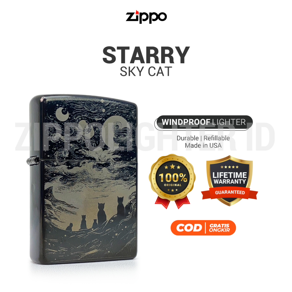 Jual Korek Api Zippo Starry Sky Cat | Shopee Indonesia
