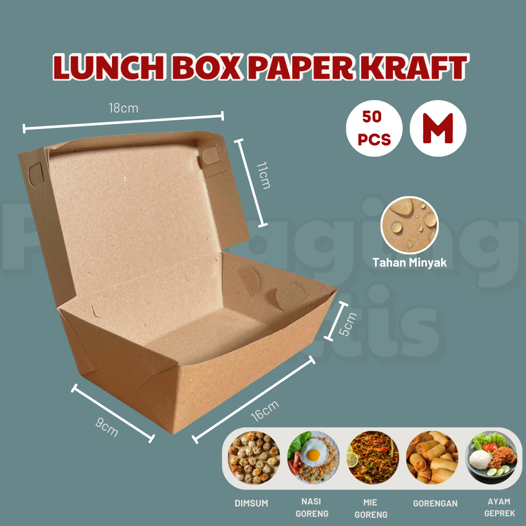 Jual Box Makanan Size M / Dus Kemasan Makanan - Bahan Laminasi Bagian ...