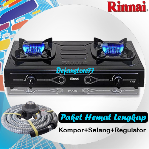 Jual Kompor Gas 2 Tungku RINNAI RI 202S FREE(+) SELANG PAKET REGULATOR ...