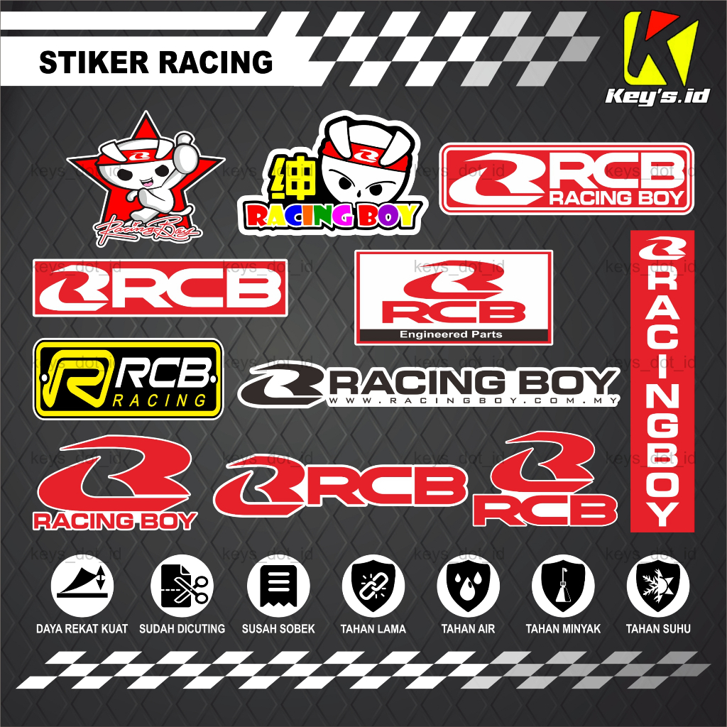 Jual STIKER RCB, STICKER RACING BOY ANTI AIR SUDAH DICUTTING | Shopee ...
