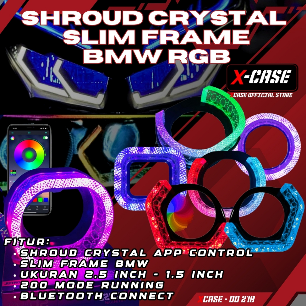 Jual X-Case Shroud 5D Glory Crystal Slim Frame Rgb 2.5 inch 1.5 Inch ...