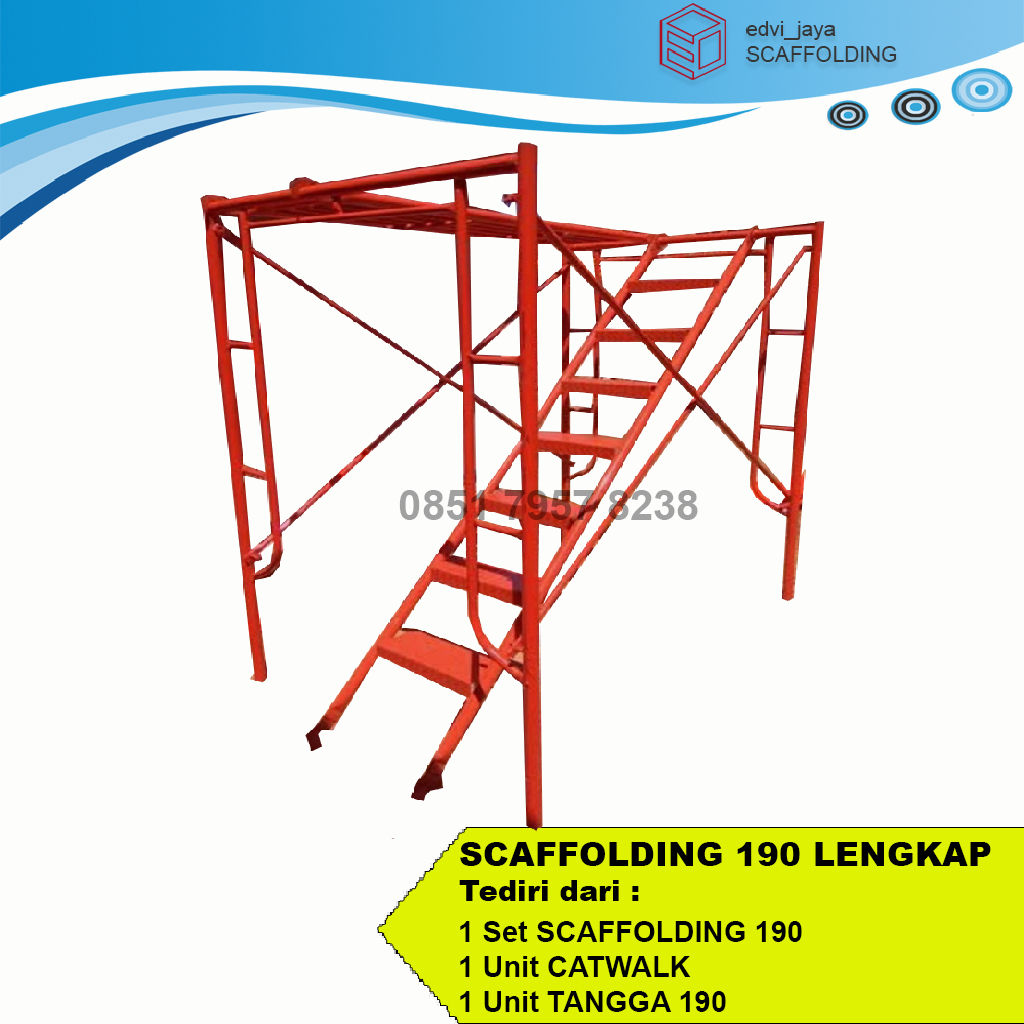 Jual SATU SET SCAFFOLDING STEGER MAIN FRAME 190 KOMPLIT CATWALK/Pijakan ...