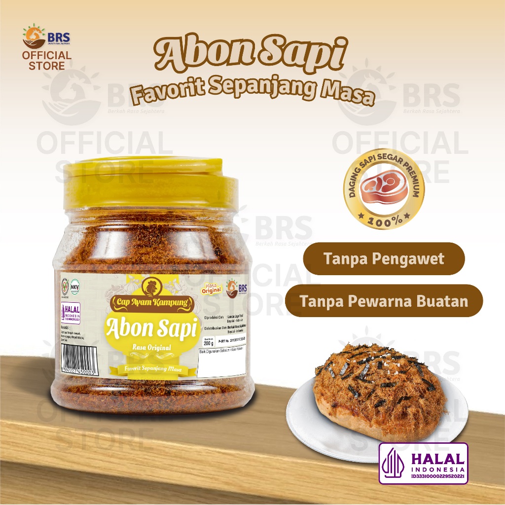 Jual Abon Sapi Cap Ayam Kampung Kemasan Toples 200g | Shopee Indonesia
