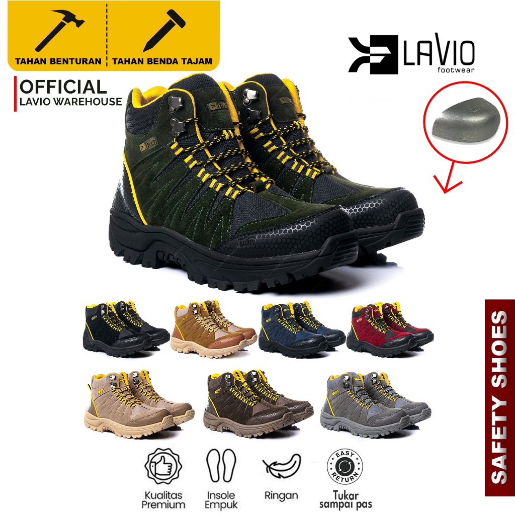 Jual Lavio Sepatu Safety Pria Outdoor Ujung besi Premium Best Quality ...