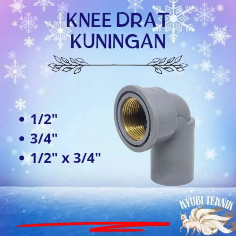 Jual Knee Drat Dalam Kuningan / Knee PVC Tebal 1/2" 3/4" 1/2x3/4" RUSH | Shopee Indonesia