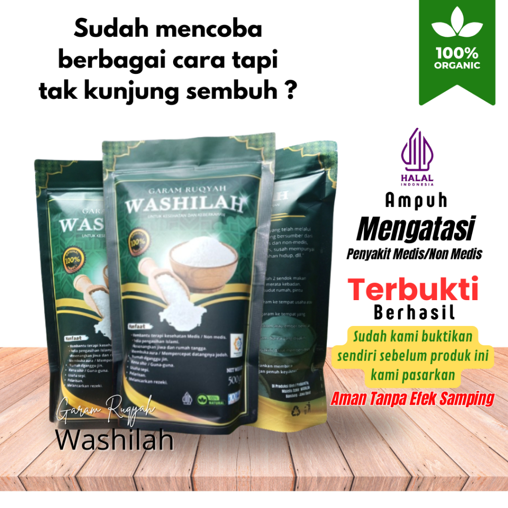 Jual Garam Ruqyah WASHILAH 500 gr Asli dan Original untuk melancarkan ...