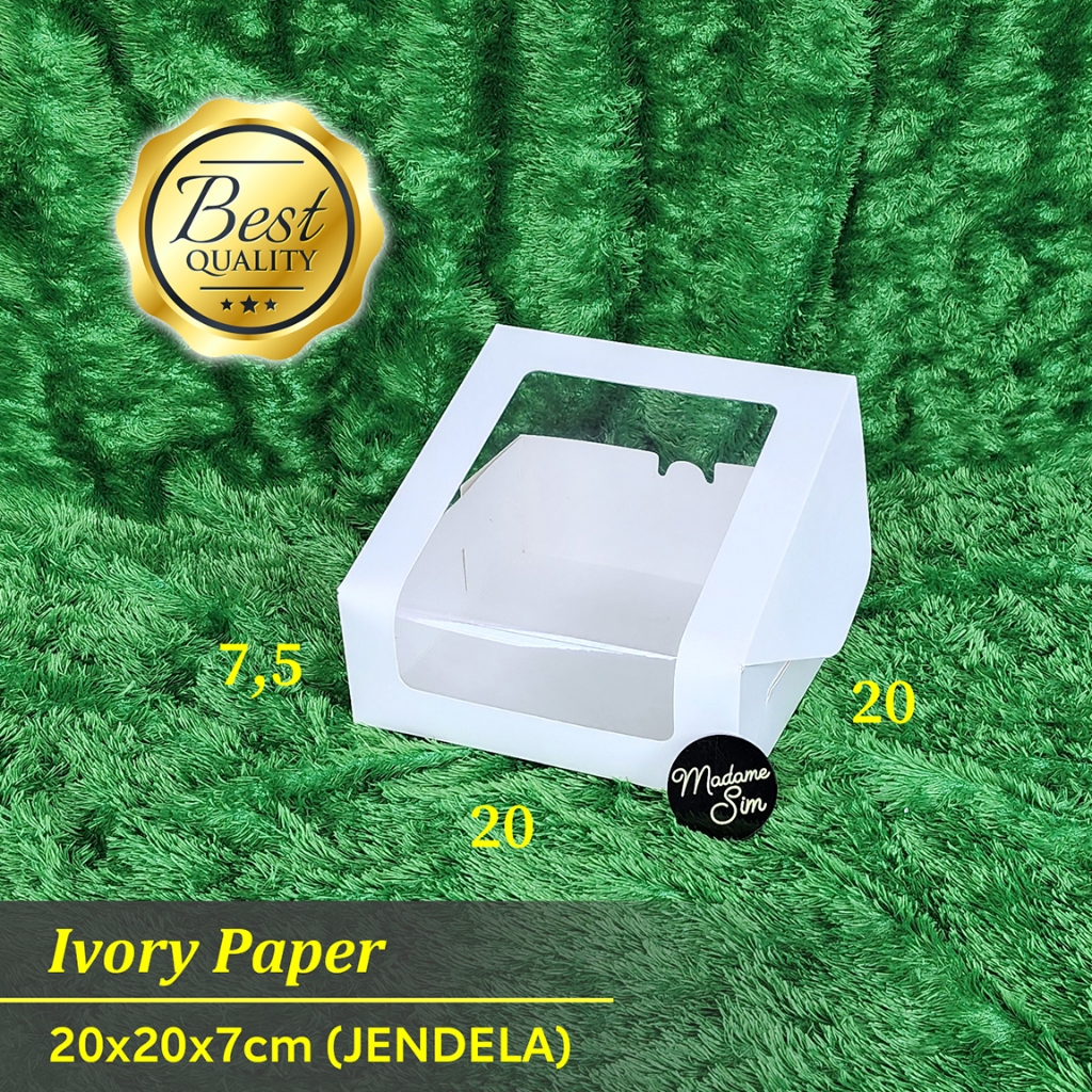 Jual BOX IVORY - KOTAK NASI - DUS KUE - KOTAK CAKE 20x20x7 - JENDELA ...