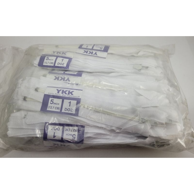 Jual Risleting YKK 5 inci 12.5cm PUTIH 1 lusin CFC 32 ( 12 pcs ) | Shopee Indonesia