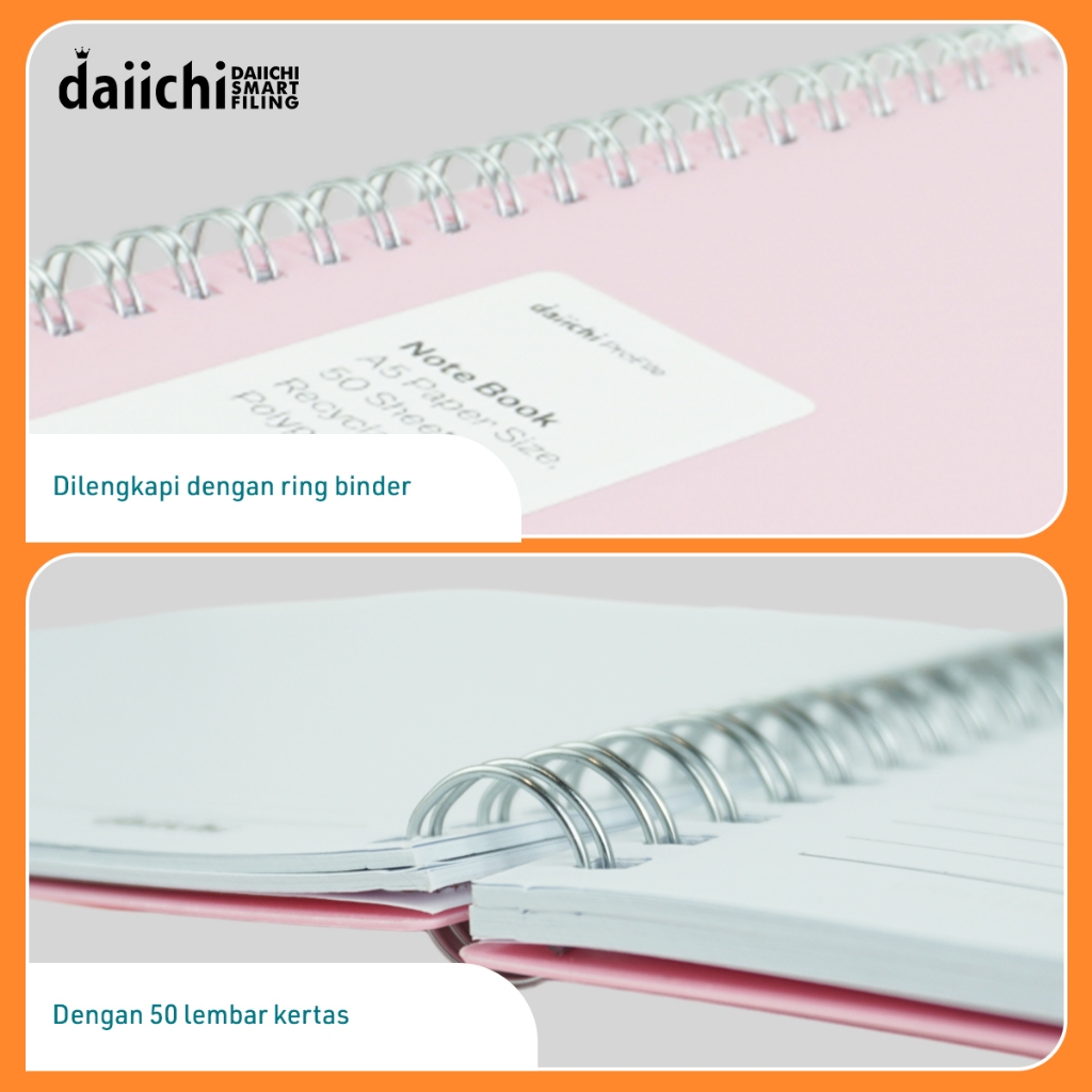 Jual Daiichi - Notebook Buku Tulis Buku Catatan Buku Spiral Ukuran A5 ...