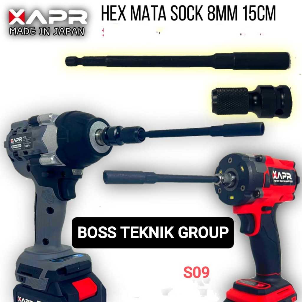 Jual APR JAPAN MATA SOK PANJANG 8MM CVT RODA MUR 1/2 INCH S09 HEX SOCKET HEAD ADAPTOR BOSS ...