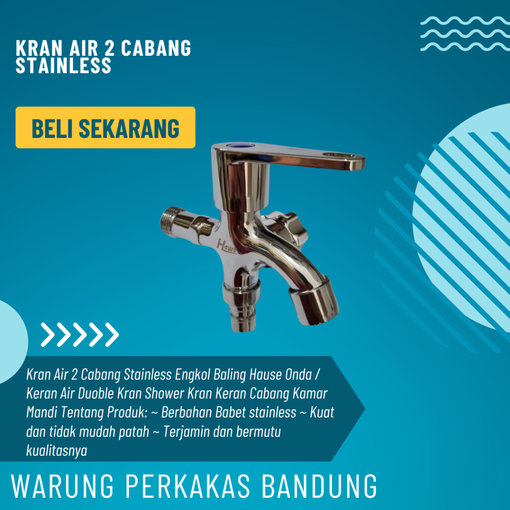 Jual Kran Air 2 Cabang Stainless Engkol Baling Hause Onda / Keran Air Duoble Kran Shower Kran ...