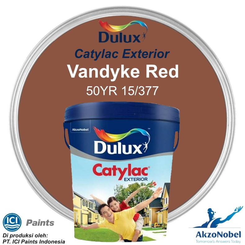 Jual CAT DULUX CATYLAC EXTERIOR 5 KG - VANDYKE RED 50YR 15/377 | Shopee ...