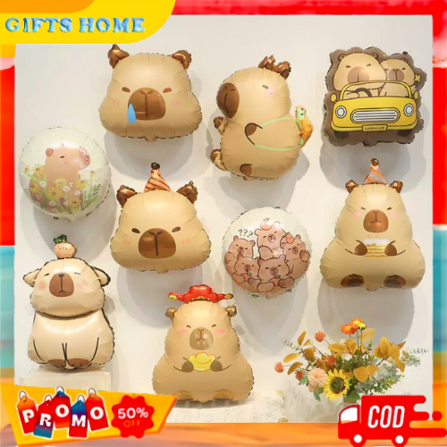 Jual Balon Foil Kartun Capybara Coklat Ukuran Jumbo Balon Bulat ...
