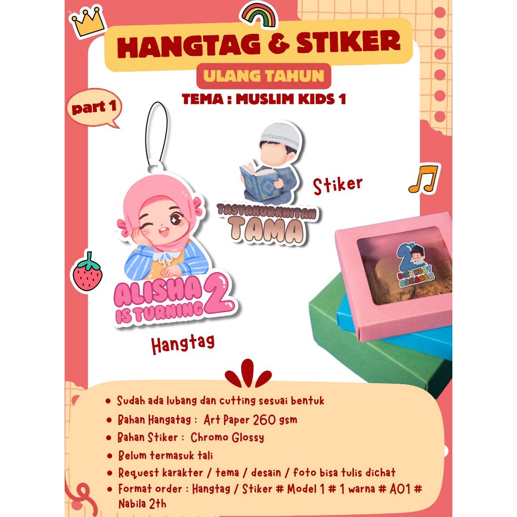 Jual (30pcs) STIKER ATAU HANGTAG LABEL TAG ULANG TAHUN BIRTHDAY PARTY ...