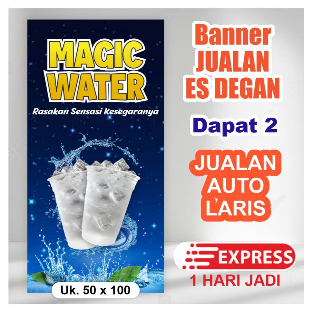Jual CETAK BANNER / SPANDUK Jual Magic Water Ukuran 50x100 Pesan 1 ...