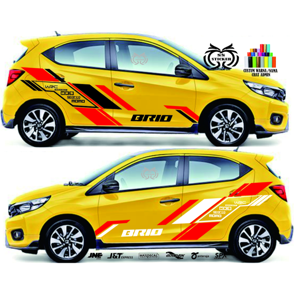 Jual Stiker mobil brio sticker mobil honda brio stiker body samping ...