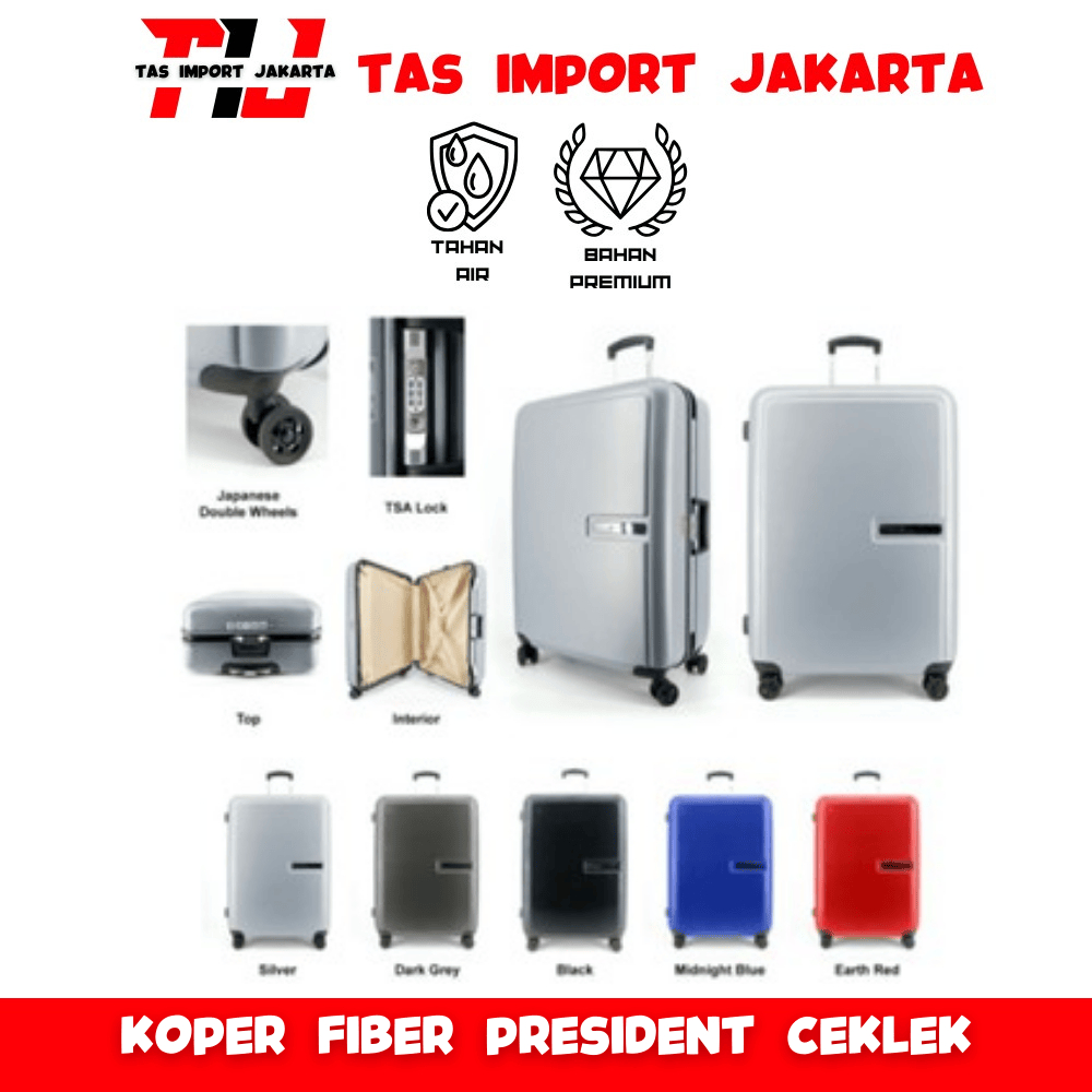 Jual Koper Fiber President kaca Hardcase anti pecah ( 5267) ORIGINAL ...