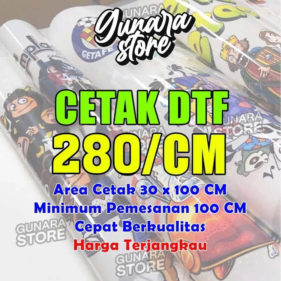 Jual Gunara PRINT CETAK SABLON DTF METERAN PER CM ECERAN SIAP PRESS ...