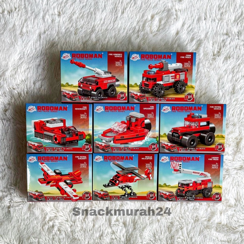 Jual Building Block Mini Mobil Pemadam Kebakaran 8 in 1 Fire Truck ...