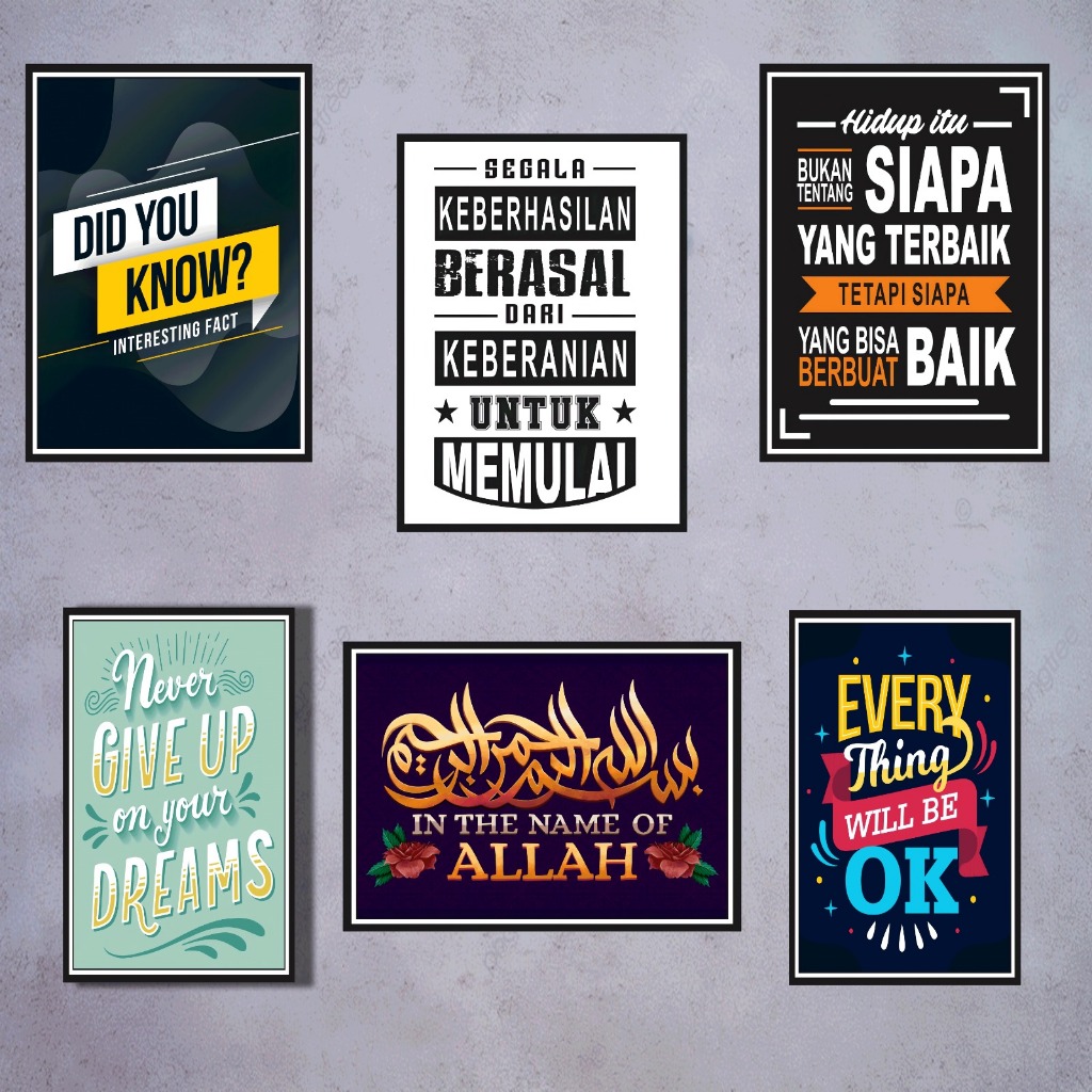 Jual POSTER FRAME KAYU QUETES KATA KATA PENGINGAT KEREN | Shopee Indonesia