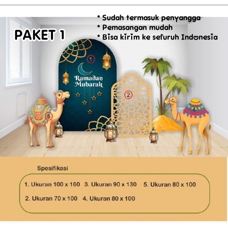 Jual PAKET DEKORASI TEMA RAMDHAN / STANDING KARAKTER RAMADHAN / IDUL ...