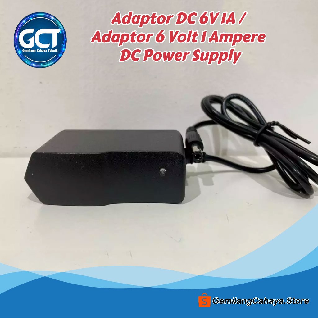 Jual Adaptor DC 6V 1A / Adaptor 6 Volt 1 Ampere DC Power Supply ...