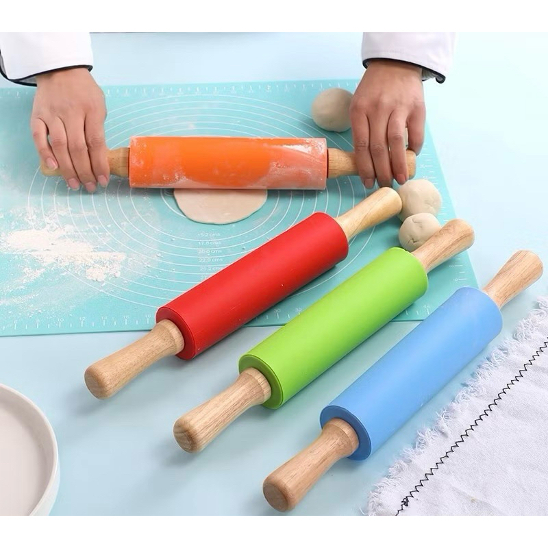 Jual Rolling pan silikon gagang kayu | Shopee Indonesia