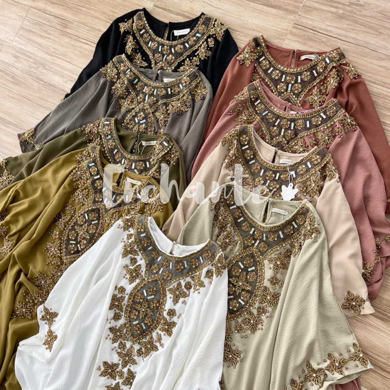 Jual AMETHYST CAFTAN enchante kaftan motif payet tempel oversize jumbo ...