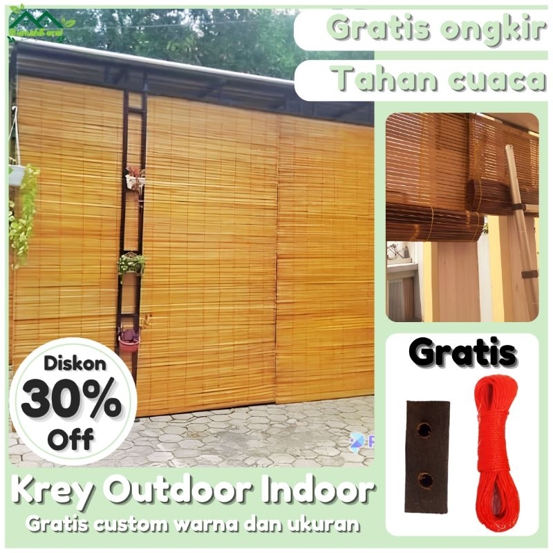 Jual Tirai Kerey Outdoor Gulung Kulit Bambu Sawit Ukuran 2m×2,5m | Shopee Indonesia