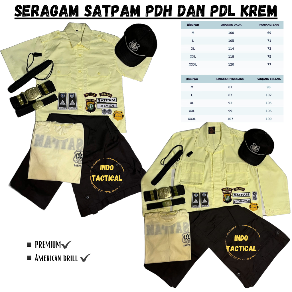 Jual BAJU SETELAN SATPAM PDH PDL SECURITY SERAGAM SECURITY CREAM TERBARU PAKAIAN DINAS SECURITY ...