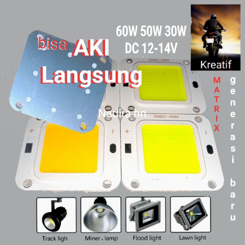 Jual 1-2pcs Led 60W 50W 30W 12V - 14Vdc hpl chip Generasi Baru pju ...