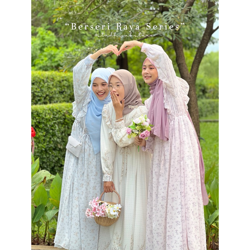 Jual Berseri Raya Series Kaluna Sakura Flower Dress Gamis Lebaran by ...